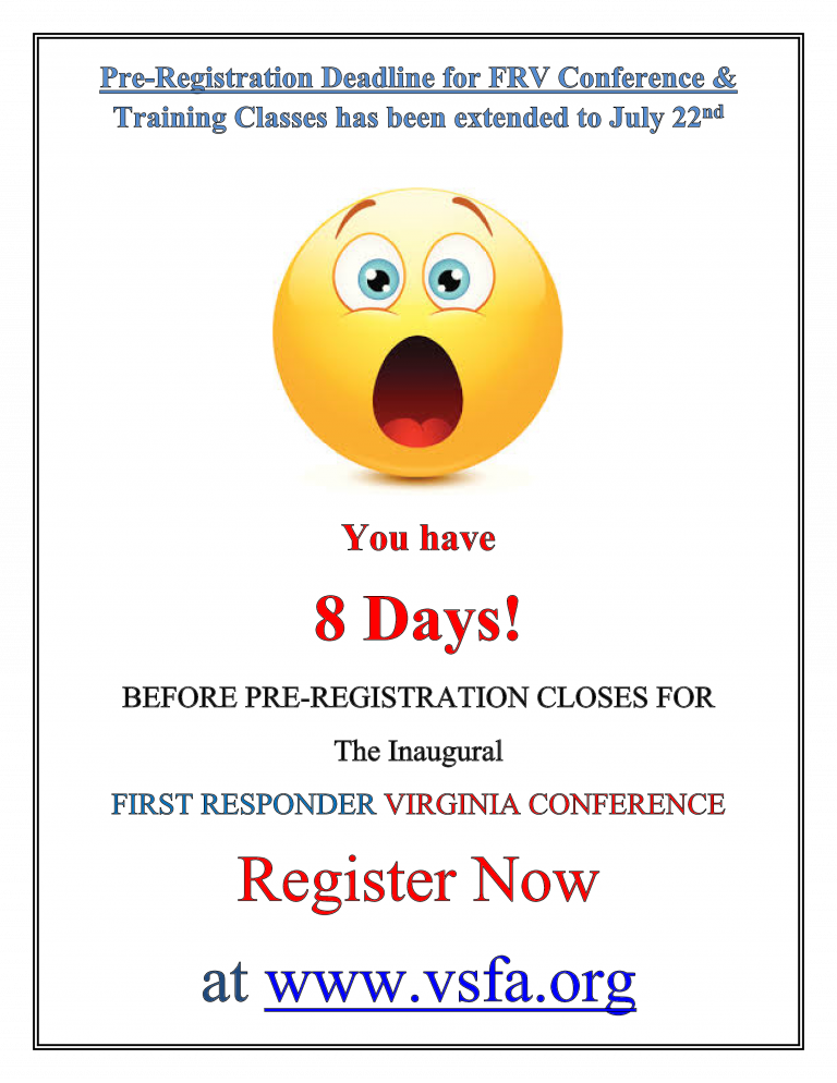 Pre-Registration for Inaugural First Responder Virginia Conference Extended | VSFA